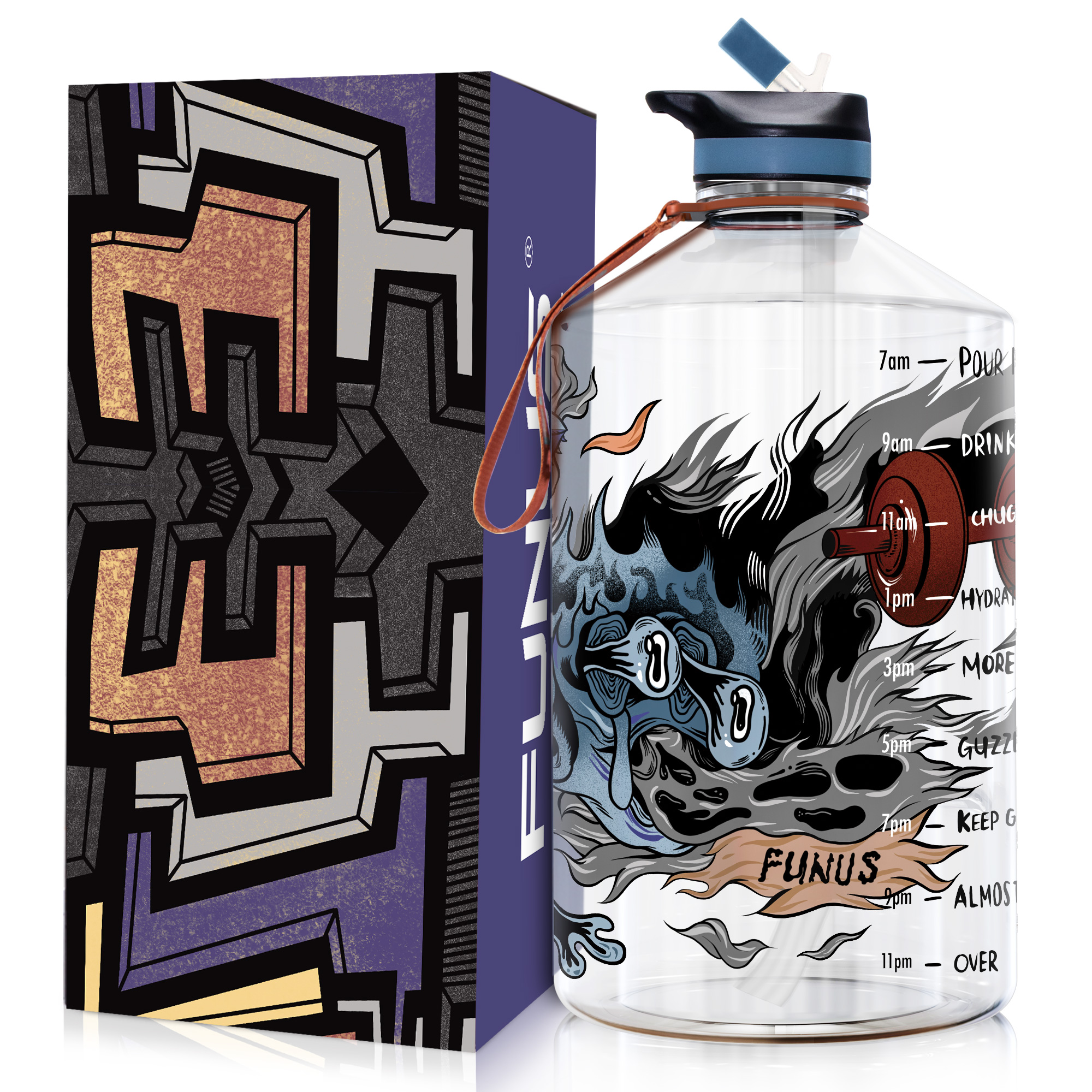 FUNUS 1 Gallon Water Bottle -128 OZ – SOCOO